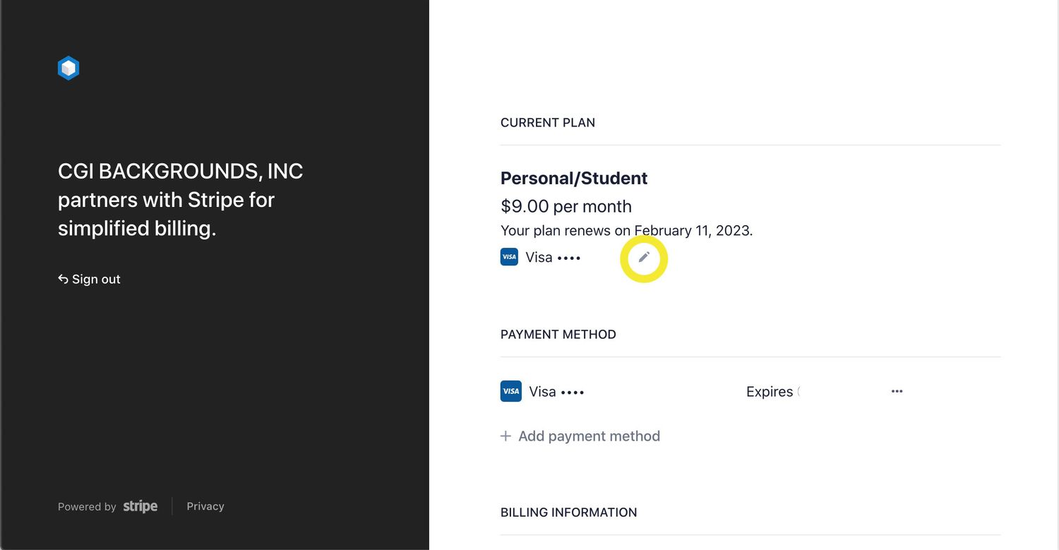 How to Change Your CGI.Backgrounds Subscription Payment Information